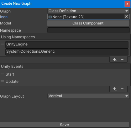 Creating a new Class Component graph
